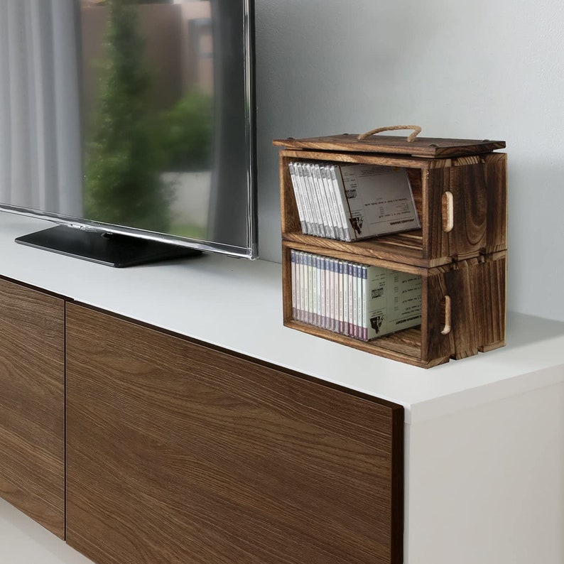 Wood CD Storage Box CD Holder CD Organizer Case Wood - Etsy