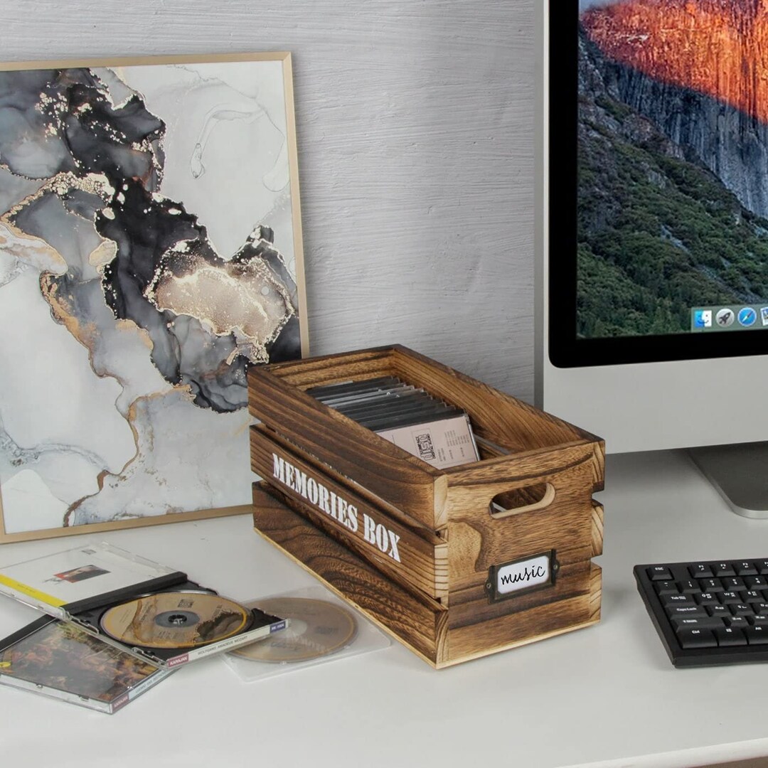 Wood CD Storage Box CD Holder CD Organizer Case Wood - Etsy