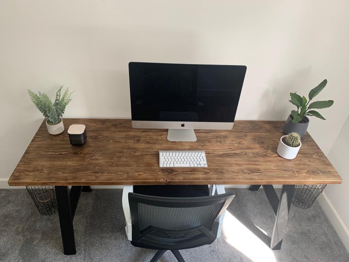 The GG Gaming Desk Rustic Meets Industrial Solid Wood - Etsy