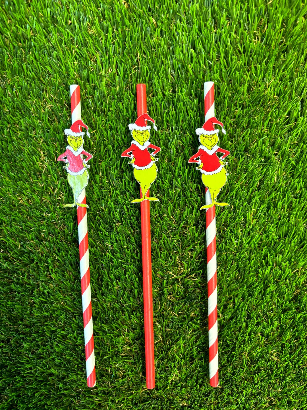 Grinch Inspired Christmas Party Drinking Straws, Christmas Birthday ...