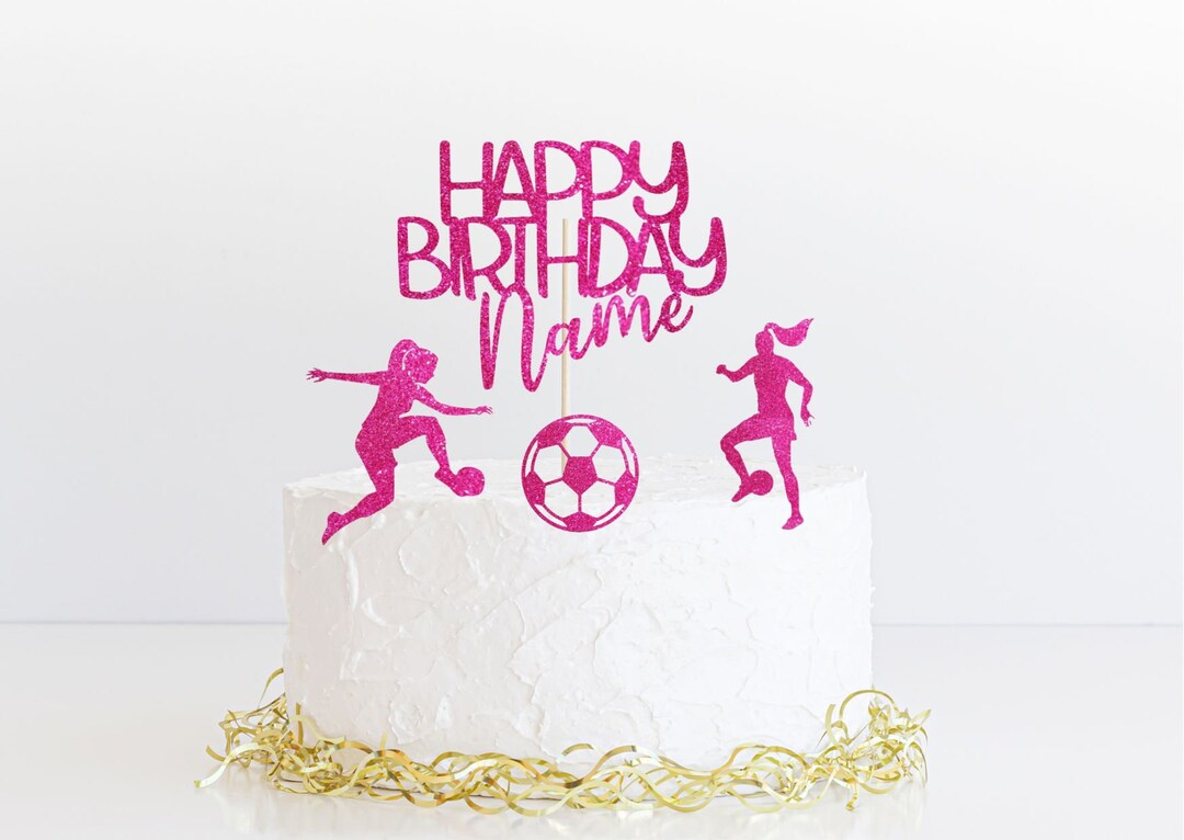 Girls Football Birthday Cake Topper, Girls Football Party Cake ...