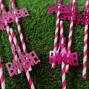 Barbie Birthday Party Straws, Hi Barbie Straws Decorations Paper ...