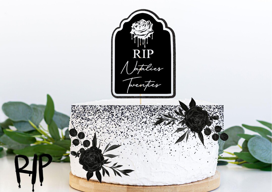 RIP Twenties Cake Topper: Glitter Funeral Theme Party Decor - Etsy UK