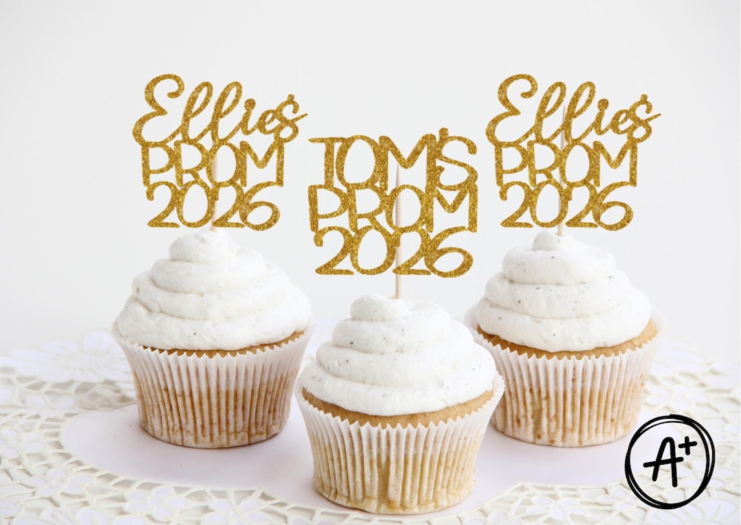 Personalised Prom 2026 Cake Toppers, Prom Cupcake Toppers, Prom Cake ...