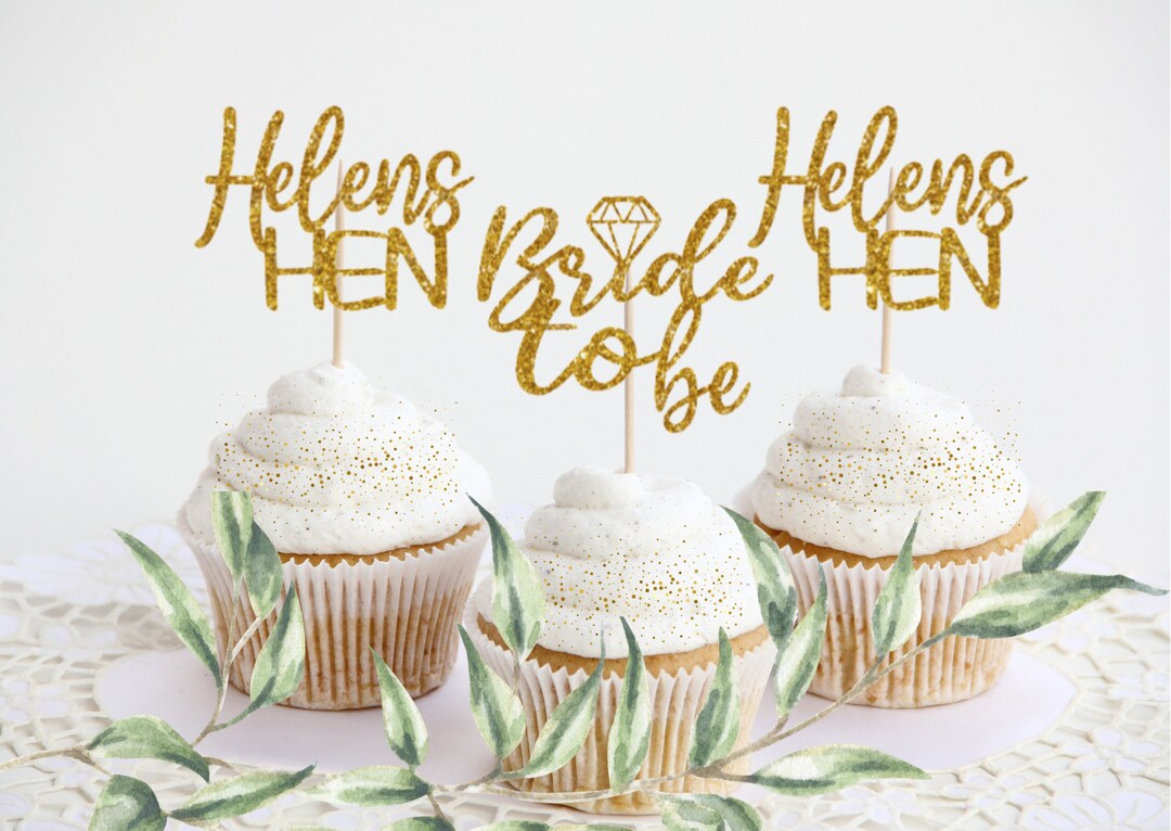 Personalised Hen Party Cupcake Toppers, Bride to Be Decorations, Hen Do ...