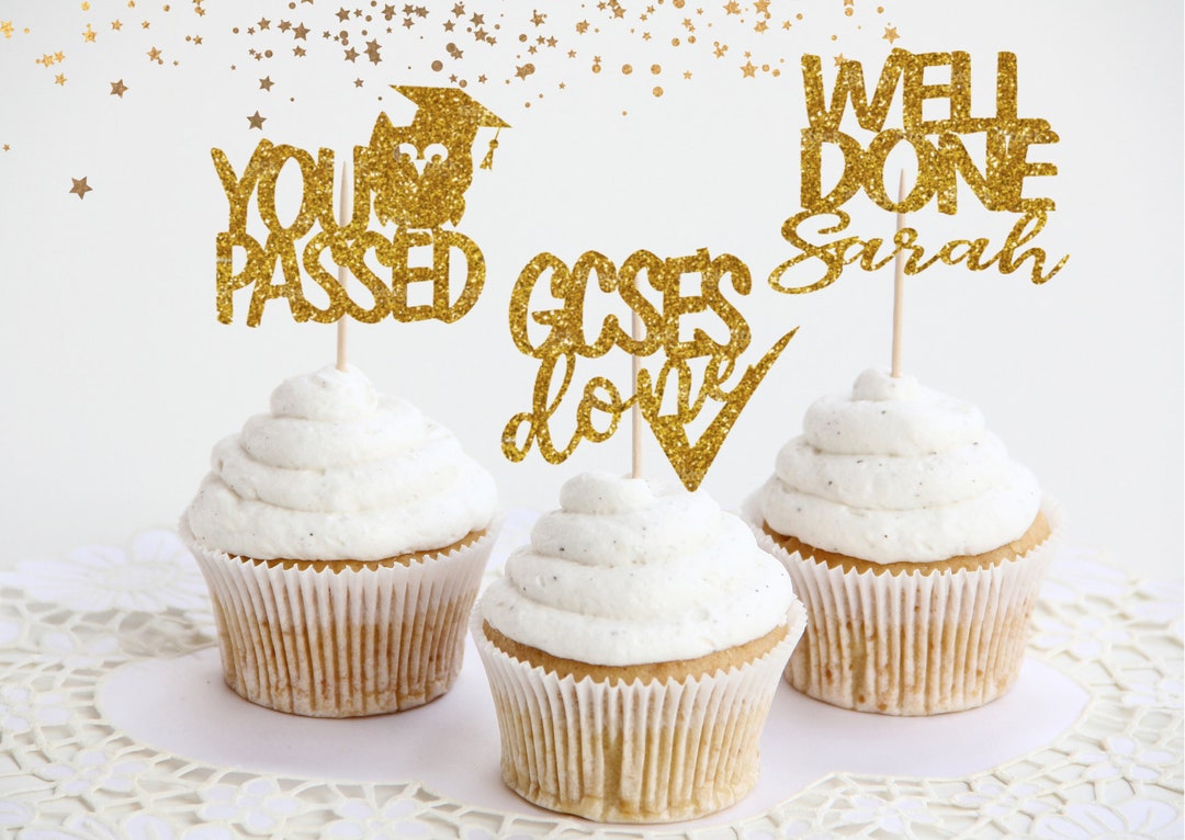 GCSE/ You Passed/ Well Done Cake Toppers /cupcake Toppers/prom Cake ...