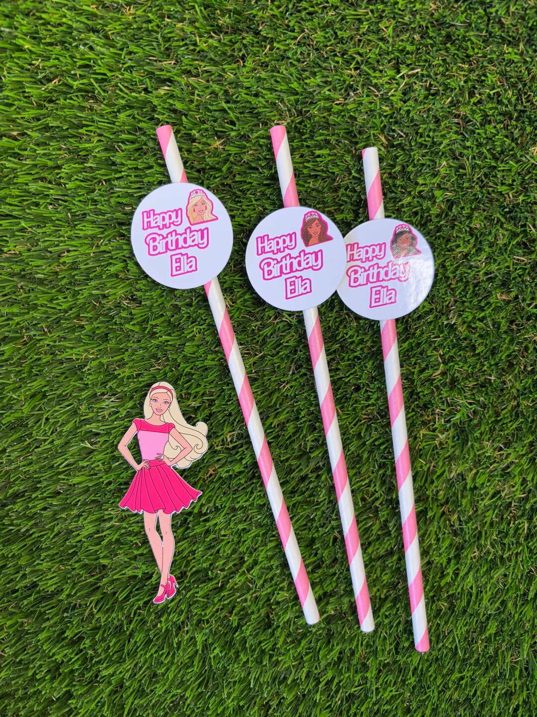 Personalised Barbie Party Favours, Barbie Straws, Barbie Birthday ...