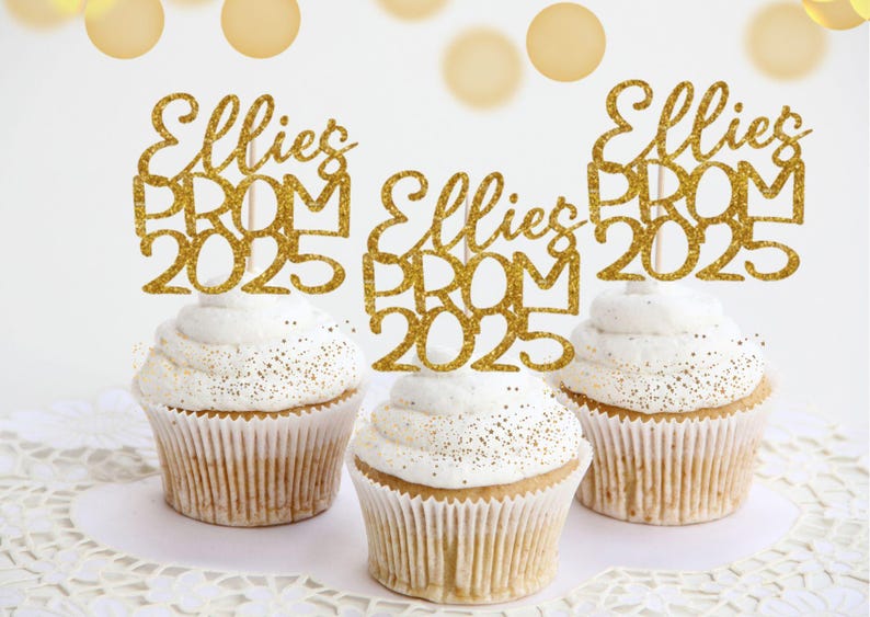 Personalised Prom 2025 Cake Toppers, Prom Cupcake Toppers, Prom Cake ...