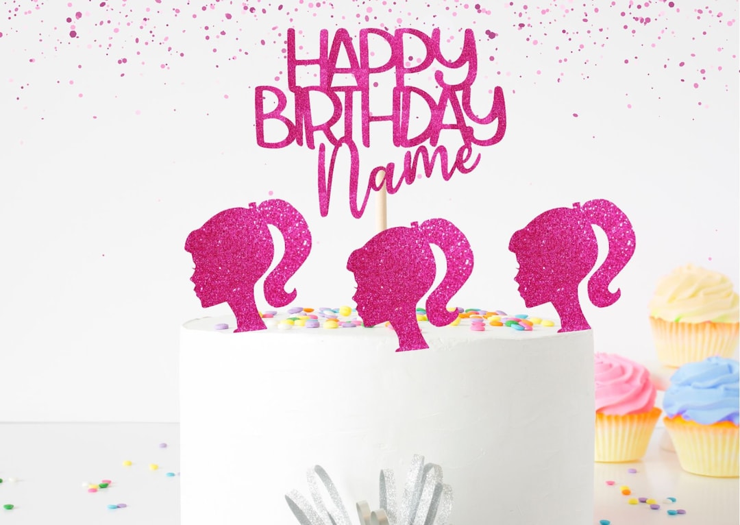 Personalised Barbie Birthday Cake Toppers, Happy Birthday Barbie, Happy ...