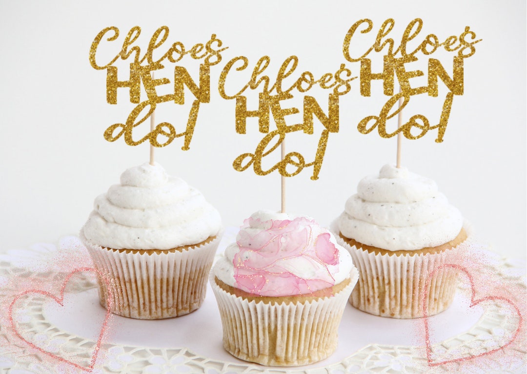 Hen Do Cake Toppers Personalised ,hen Party Cupcake Toppers, Bride to ...