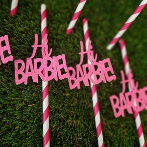 Barbie Birthday Party Straws, Hi Barbie Straws Decorations Paper ...