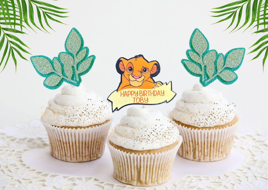 Personalised Lion King Cake Toppers, Simba Cupcake Decorations ...