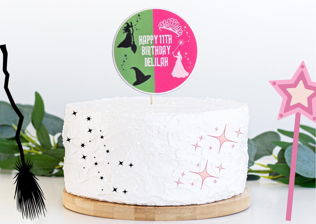 Personalised Wicked Cake Toppers/wicked Cupcake Toppers/ Glinda Cake ...