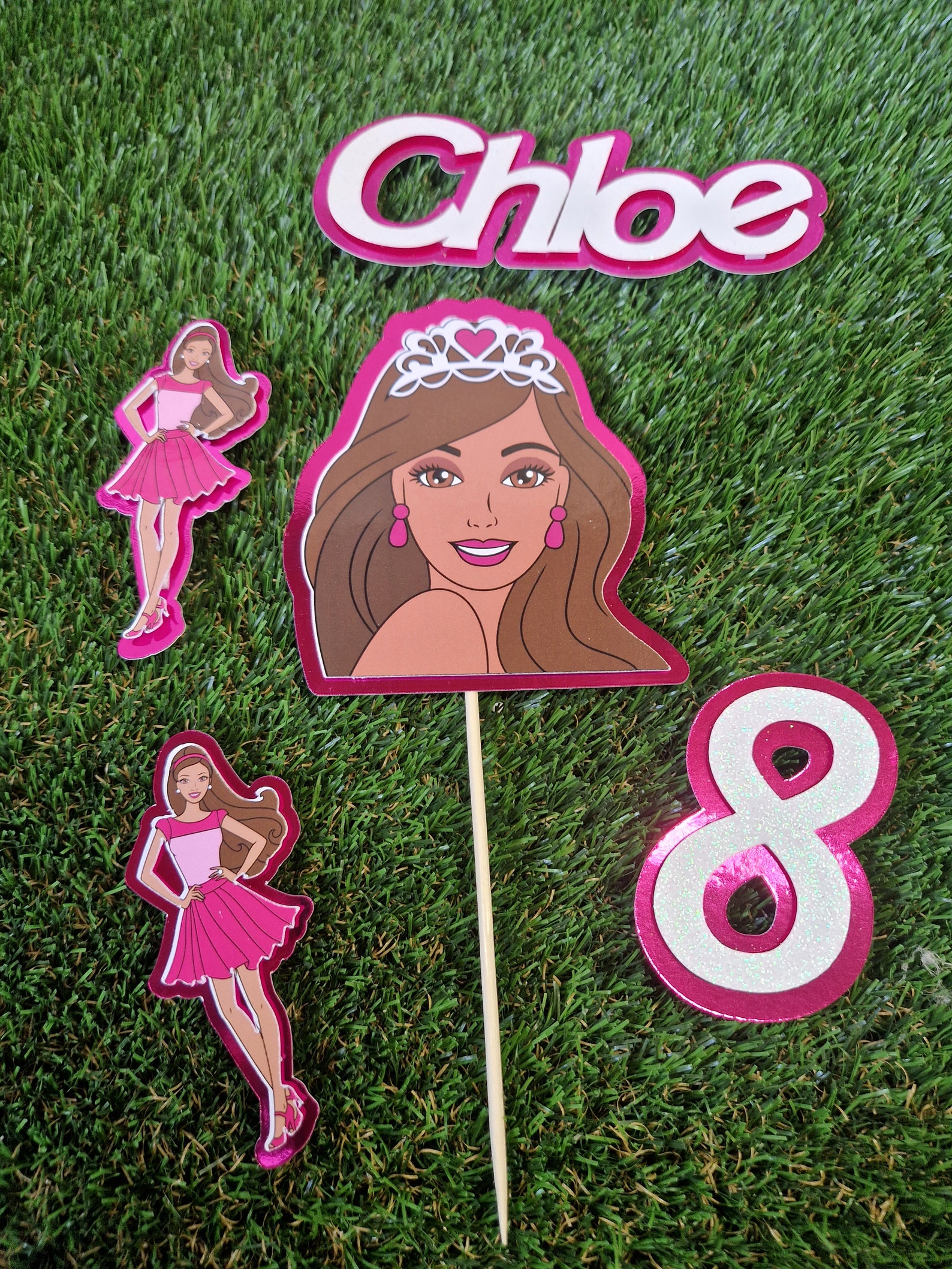 Personalised Barbie Cake Toppers/barbie/ Name/ Age/ Charm Custom Cake ...