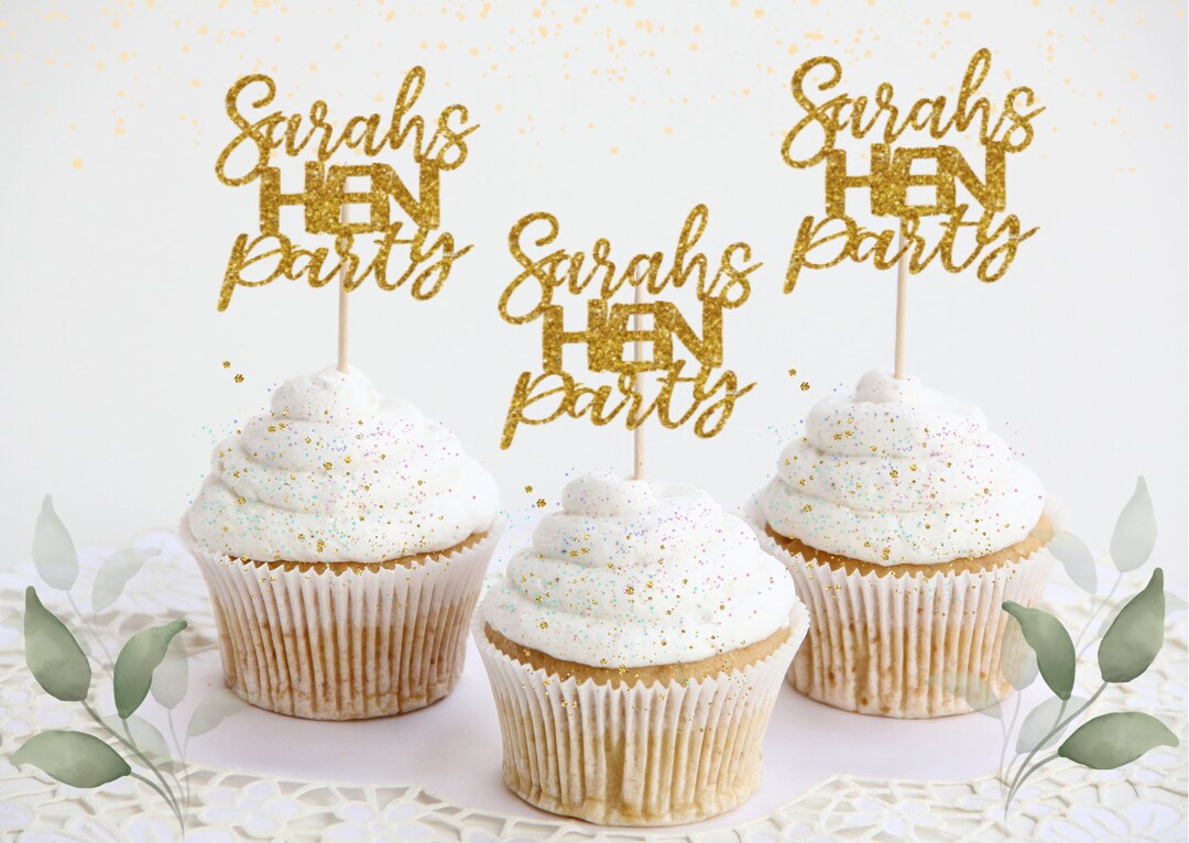 Personalised Hen Party Cupcake Toppers, Bride to Be Cupcake Decorations ...