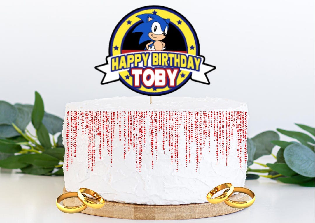 Personalised Sonic Cake Toppers/sonic the Hedgehog Cupcake Toppers ...
