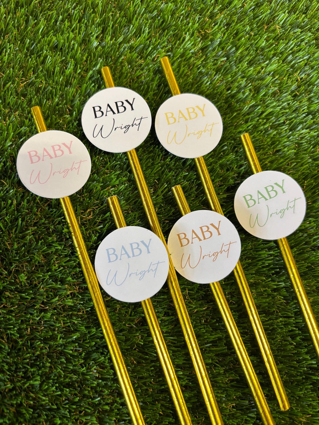 Personalised Baby Name Straws, Baby Shower Decorations, Baby Name Party ...