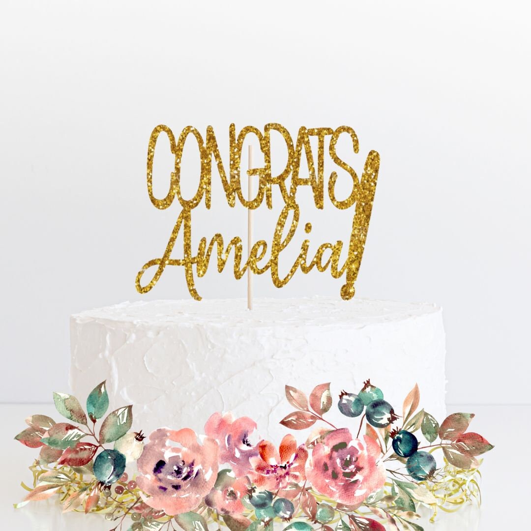 Congratulations Cake Topper Personalised/ Congrats Cake Toppers/baking ...
