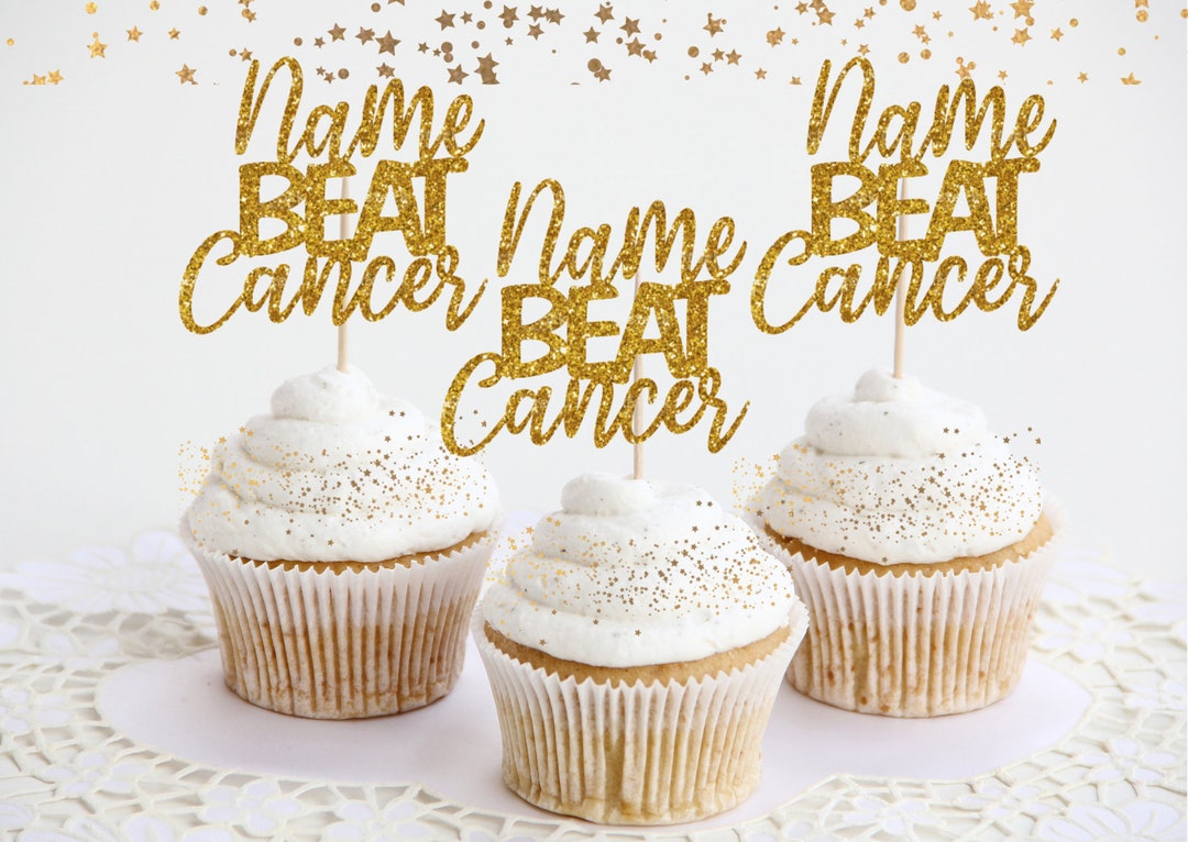 Glitter Cancer Awareness Cupcake Toppers: Cancer Free Party Decorations ...