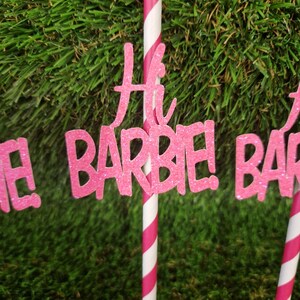 Barbie Birthday Party Straws, Hi Barbie Straws Decorations Paper ...