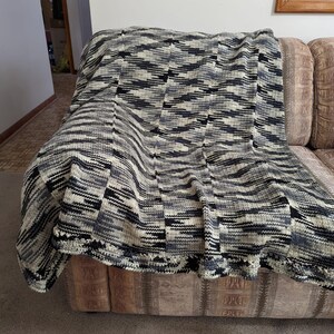 Ribbed Mirage Afghan Knitting Pattern Bond/usm/ism/knitsmart Knitting ...