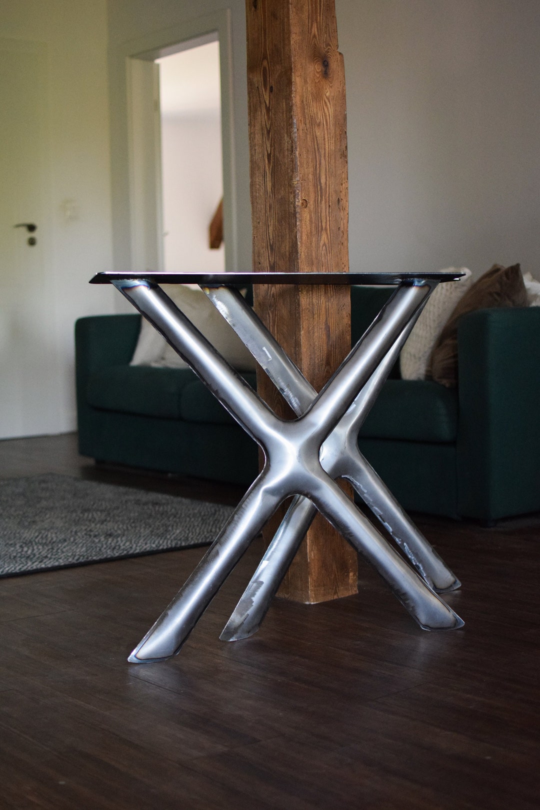 Sculptural Steel Table Legs - Modern Metal Base, Custom Size - Etsy