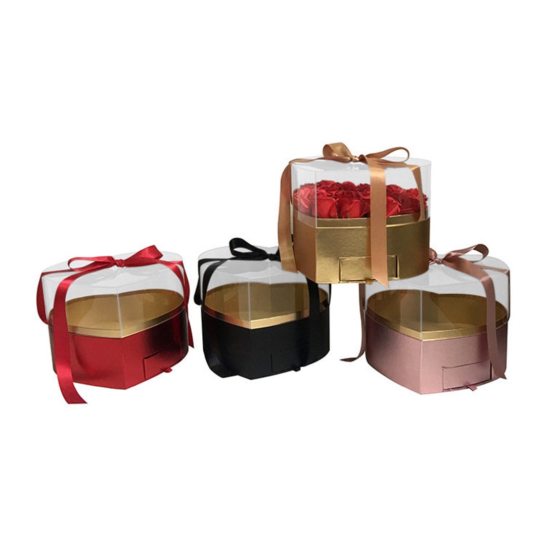 Heart Acrylic Boxes, Heart Box With Drawer, Treat Box, Floral ...