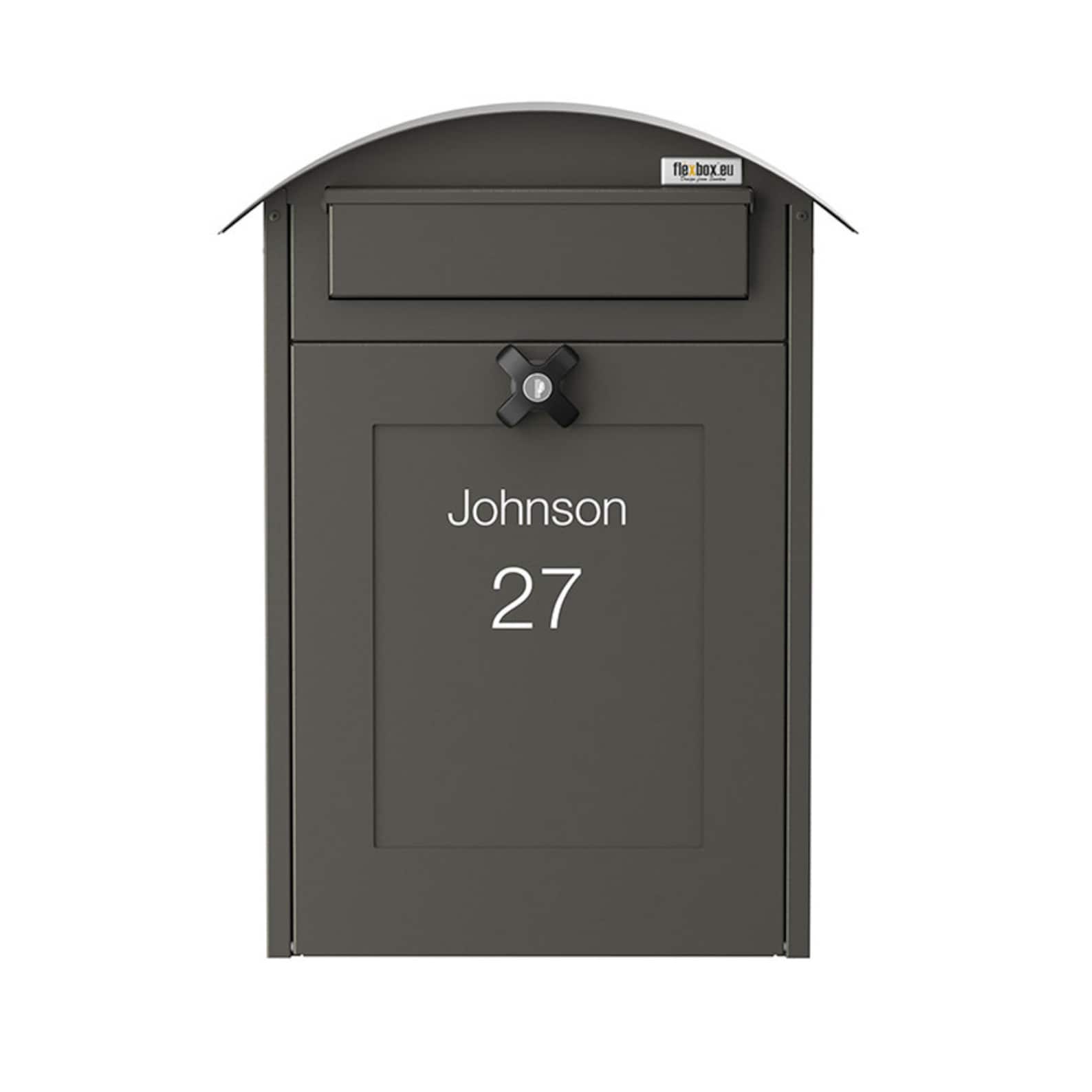 Albertina Wall Mounted Letterbox, Personalised, Outdoor, Twist Lock ...