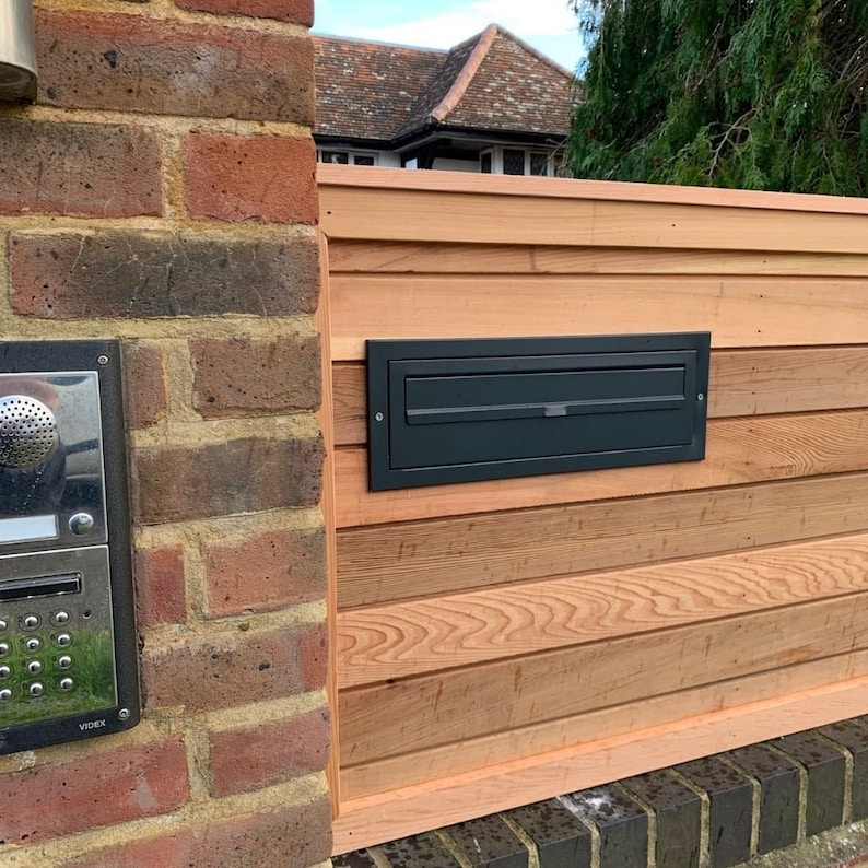 W3-4 Rear Access Letter Box With Trim, Post Box for Gates and Fences ...