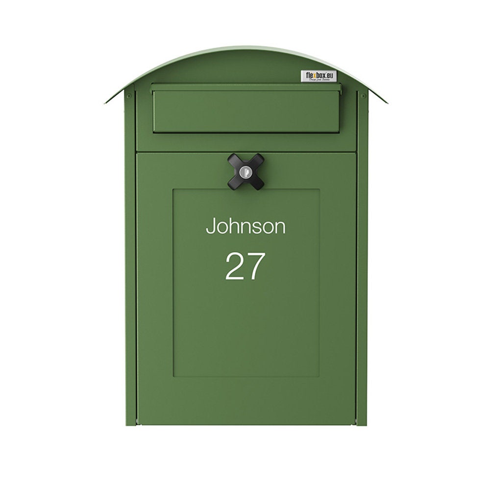 Albertina Wall Mounted Letterbox, Personalised, Outdoor, Twist Lock ...