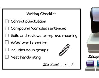 Custom Checklist Stampspersonalized Teacher Stamp Pre-inked - Etsy