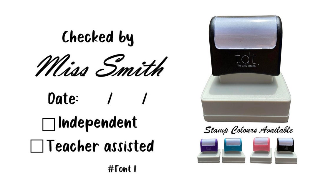 Personalised Teacher Stamps - Checked By, Teacher Stamp, Checklist ...