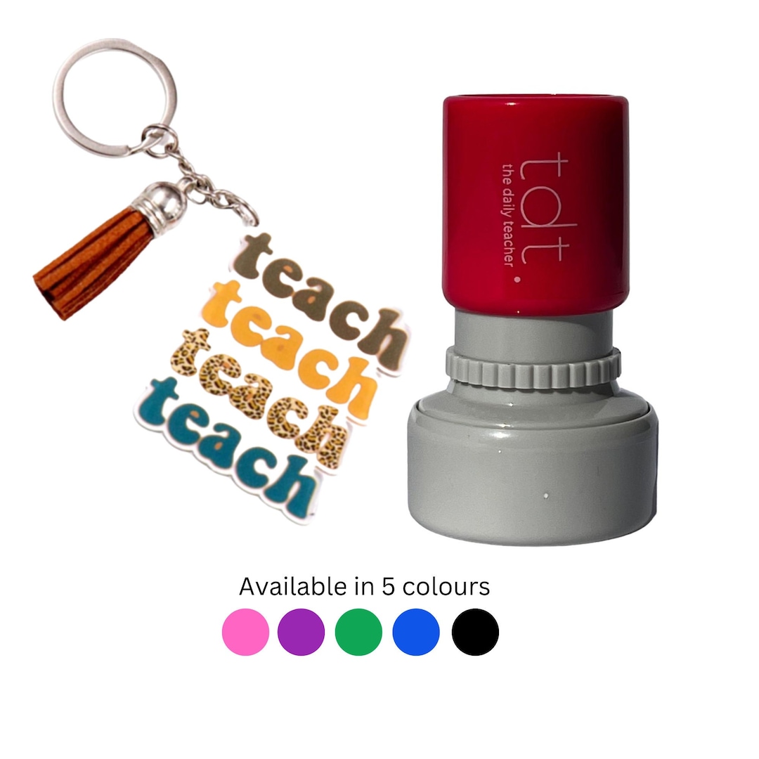 Teacher Stamp and Keyring, Christmas Gifts, Customised Stamp, Teacher ...