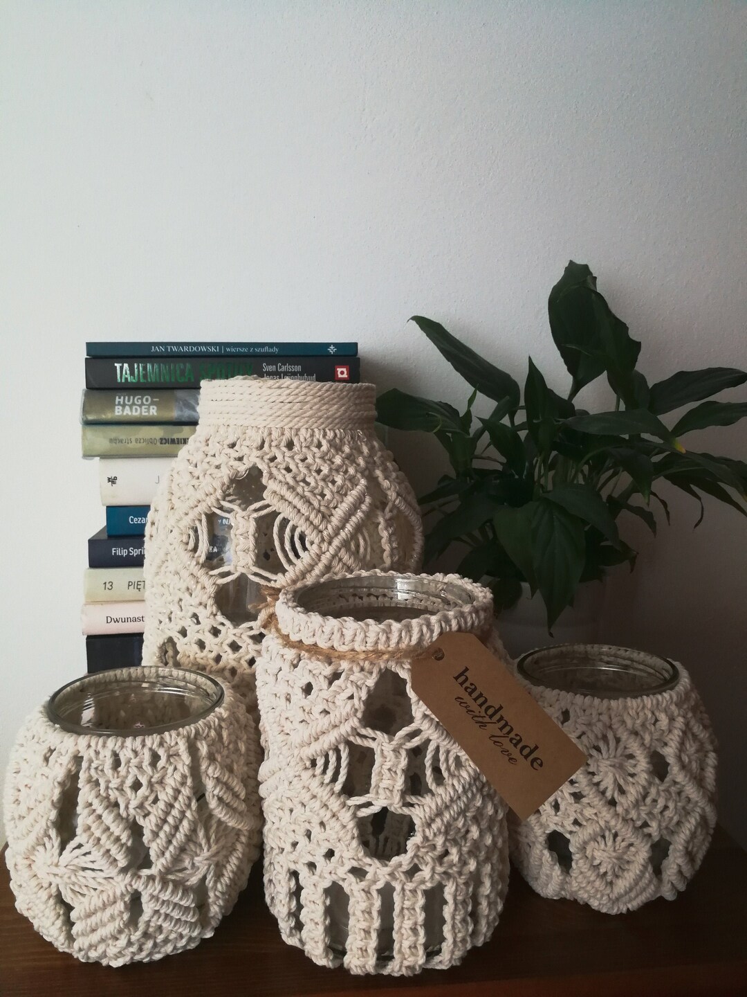 Macrame Jar Set | Macrame Jars | Lantern | Tealight | Rope | Made to Order - Etsy