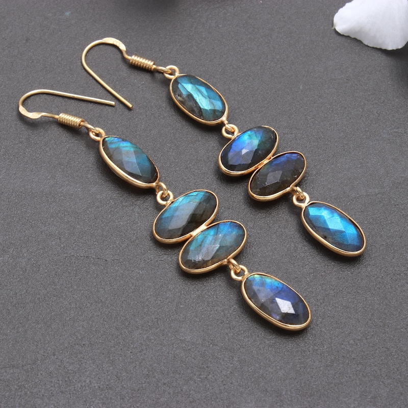 Gemstone Earrings - Etsy