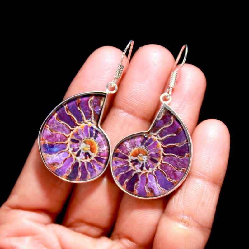 Vintage Charoite Earrings - Etsy