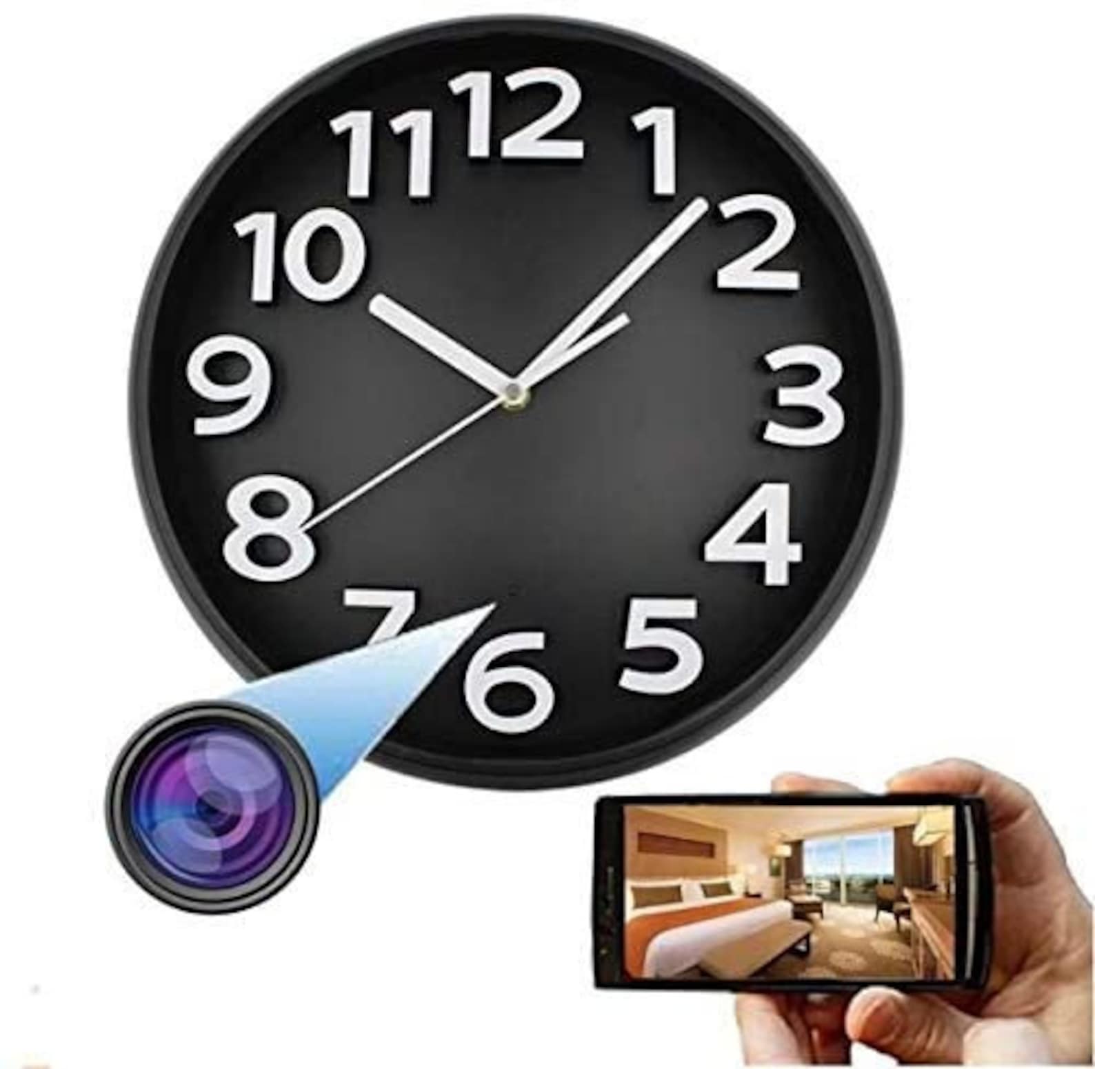 Spy Hidden Wall Clock Camera Hd 1080p Wifi Camera Wall Clock Etsy