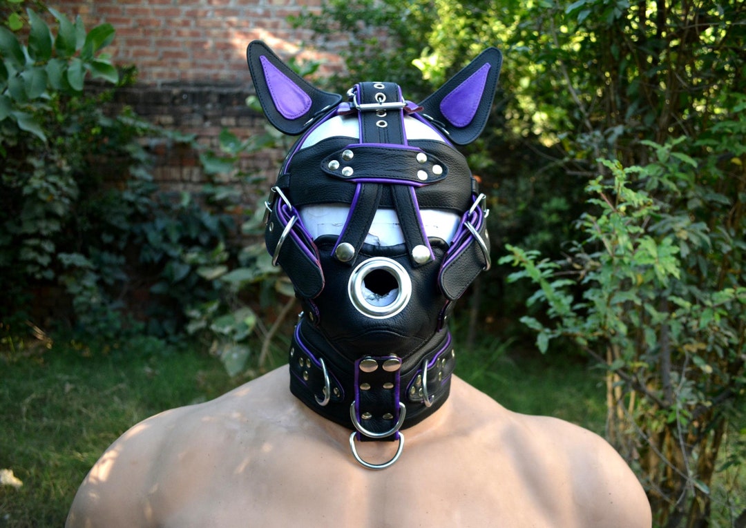 Hand Made Leather Dog Mask Pup Play Puppy Mask With Muzzle - Etsy