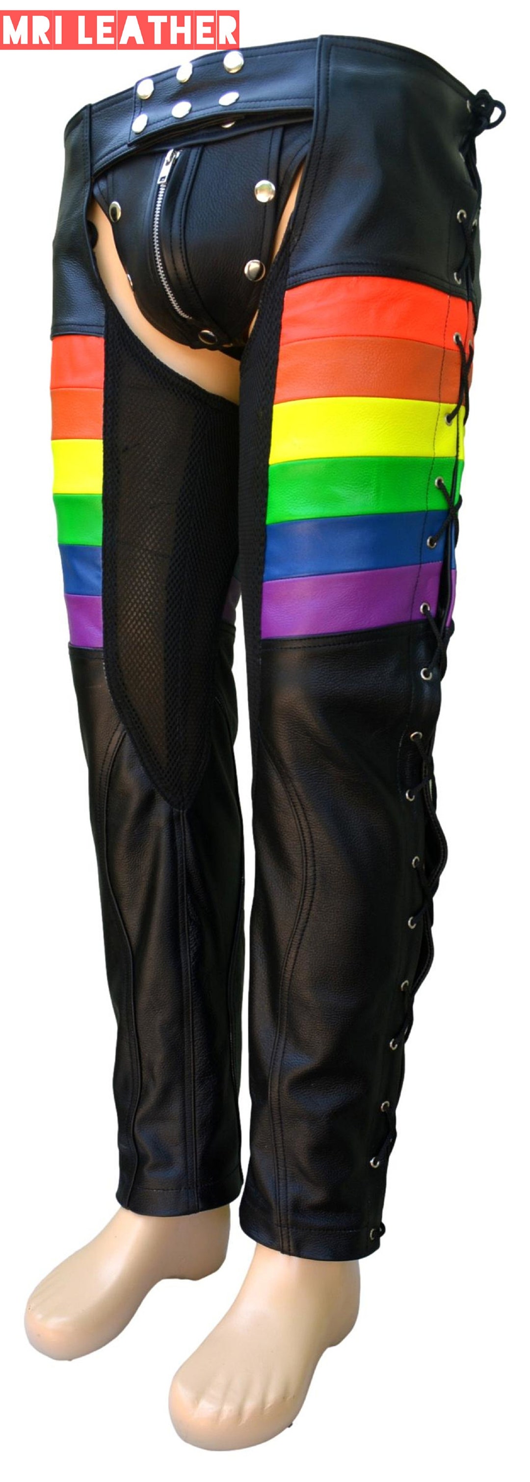Rainbow Leather Cowboy Chaps, Custom Leather Western Chaps - Etsy