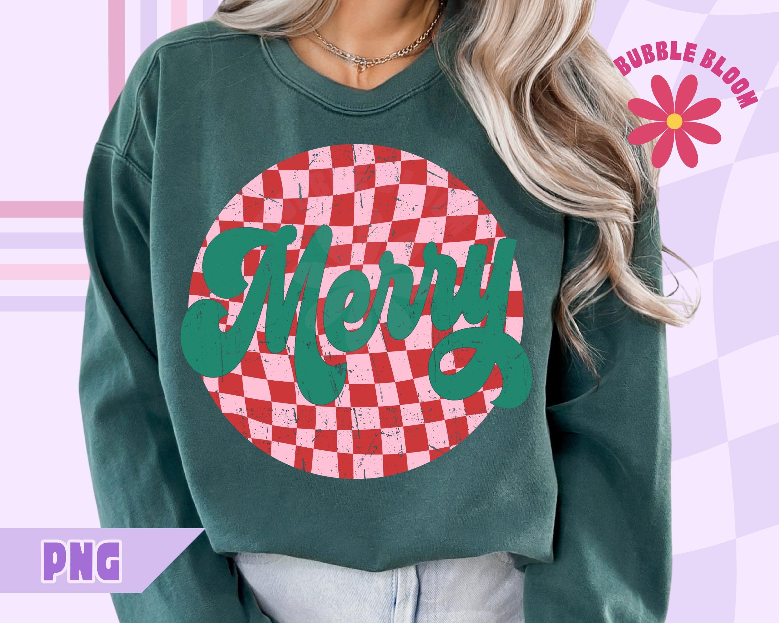 Retro Checkered Merry Christmas PNG - Shirt Design (digital Download ...