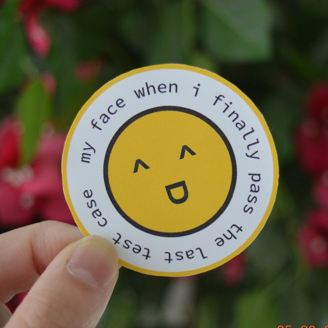Coding Pun Emoij Waterproof Tech Sticker | Hydroflask Laptop Sticker ...