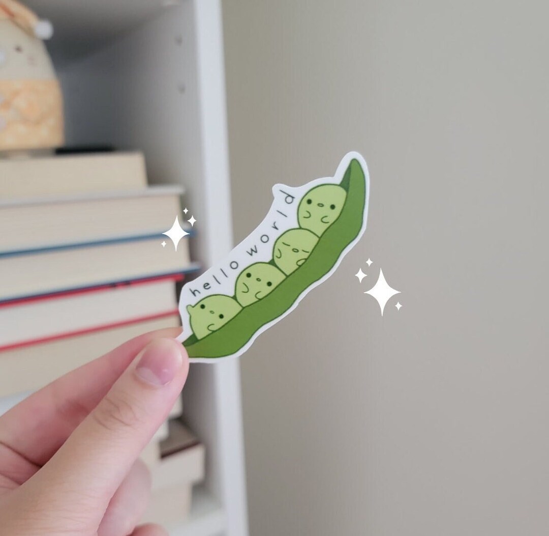 Tech Peas in A Pod Waterproof Sticker | Hello World Programming Compsci ...