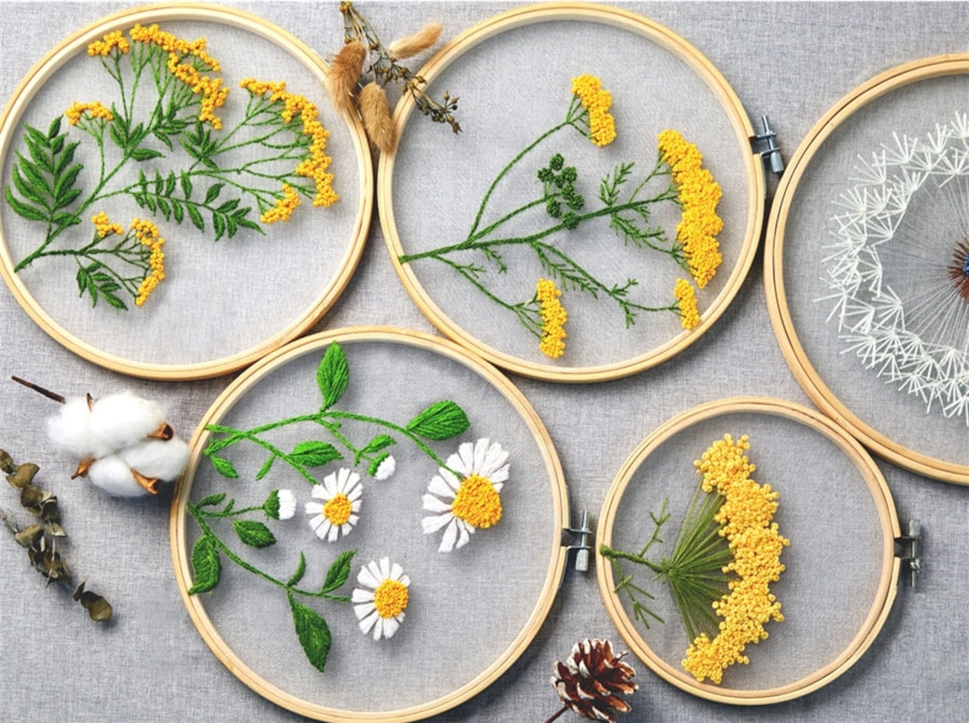 Transparent Embroidery Kit for Beginner / Flowers Embroidery / European ...