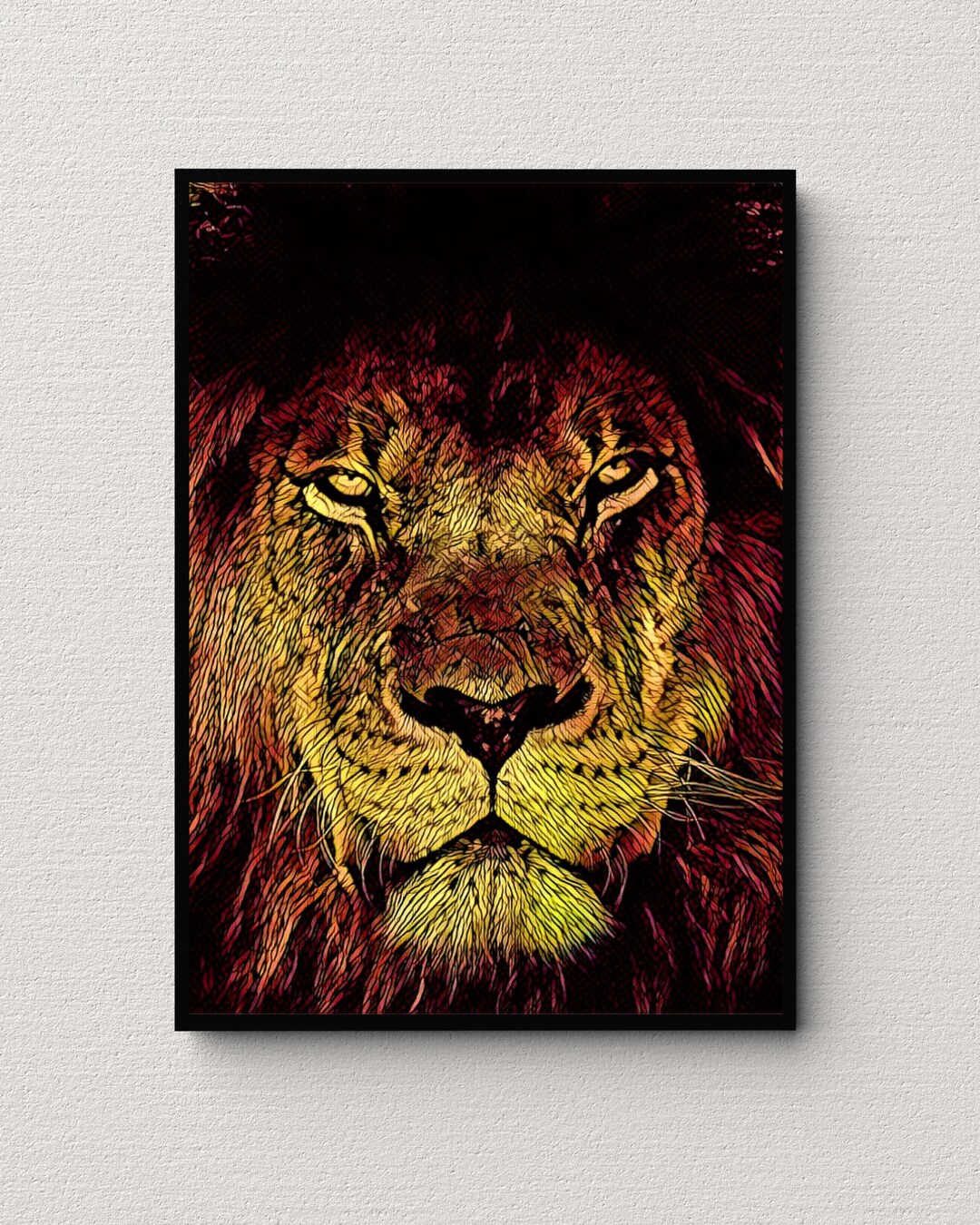 Regal Gaze: the Majestic Lion Printable Animal Art Print for Home Decor ...