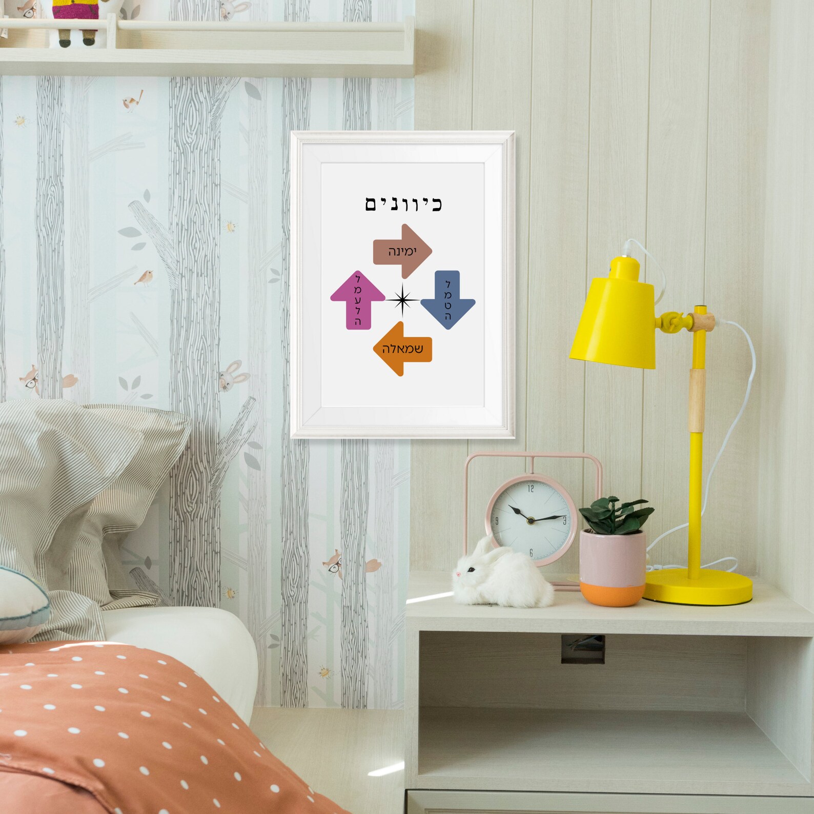 Hebrew Learning Art for Directions - Etsy
