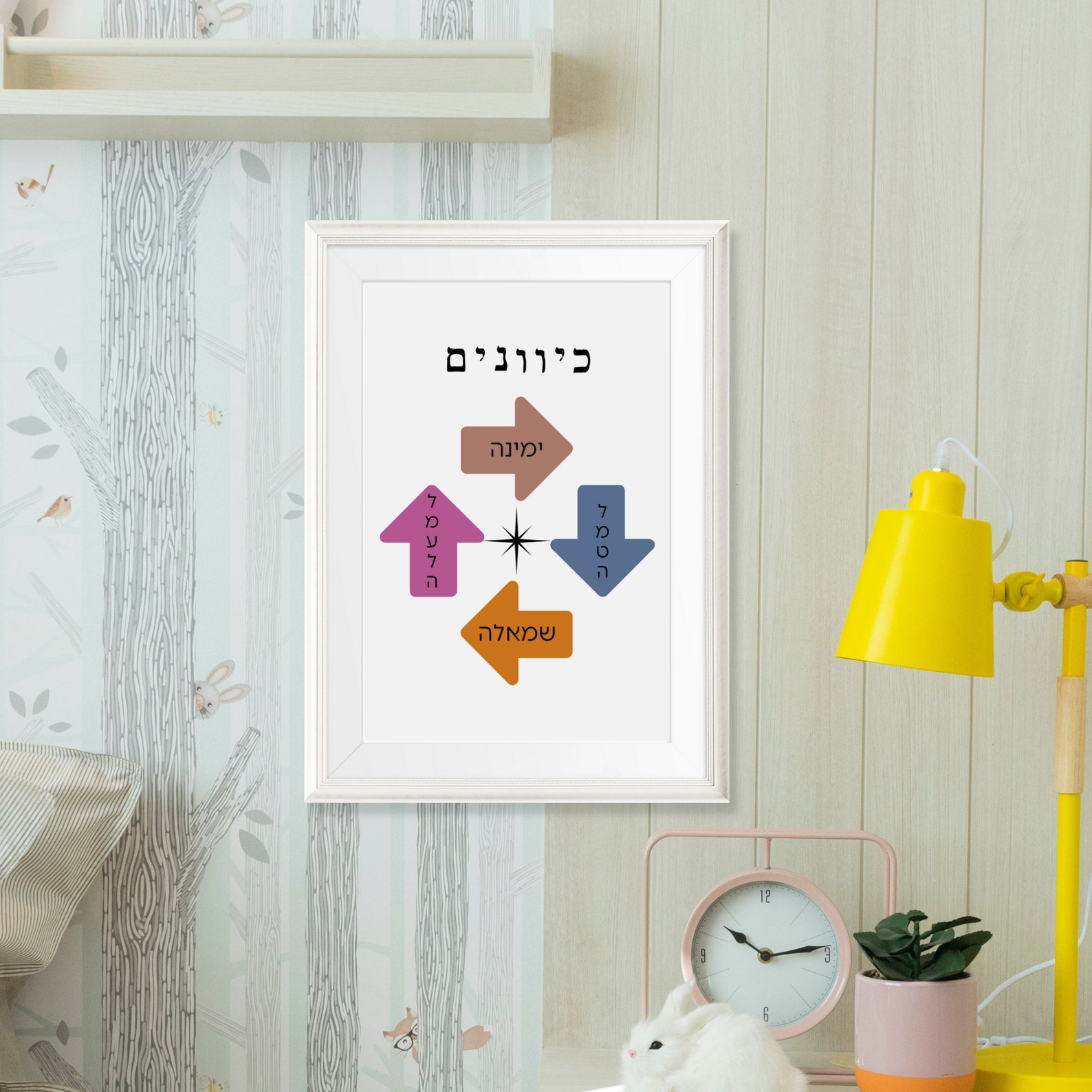Hebrew Learning Art for Directions - Etsy