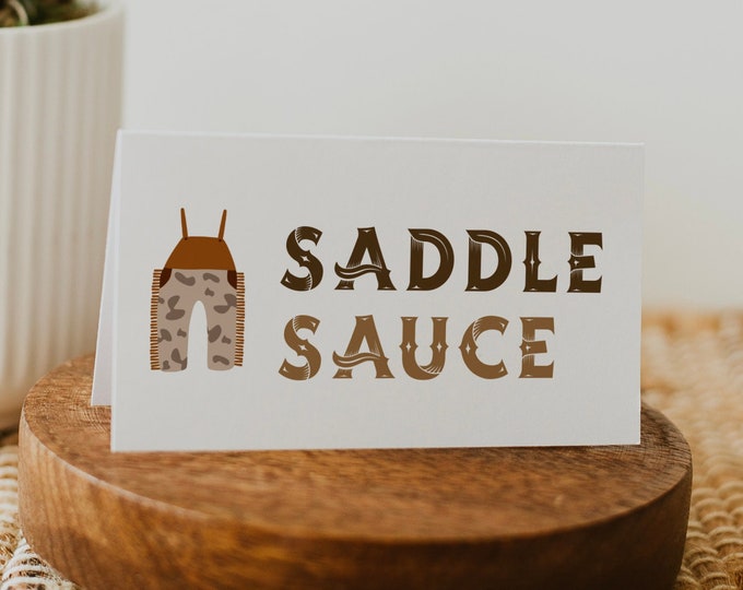 Cowboy Food Label Template, Rodeo Place Card, Editable Wild West Food ...