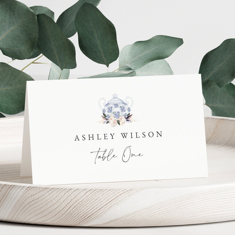 Tea Party Place Card - Etsy