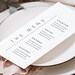 Modern Wedding Menu Template Minimalist Menu Card Bridal - Etsy