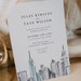 New York Wedding Invitation Suite, Manhattan Skyline Modern Sketch ...
